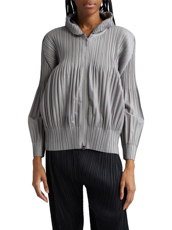 ISSEY MIYAKE Pleats Please Issey Miyake Pleated Zip-Up Hoodie